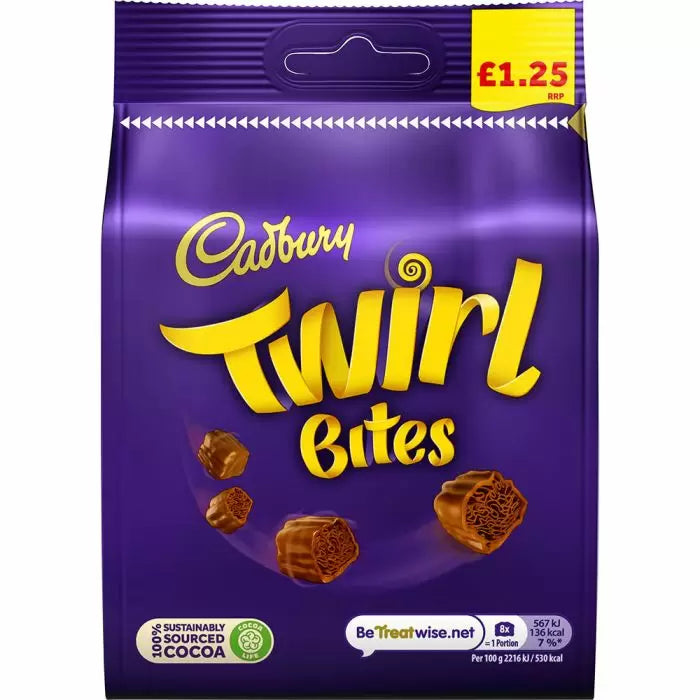 Cadbury Dairy Milk Twirl Bites Chocolate Bag 95g – International Foods UK